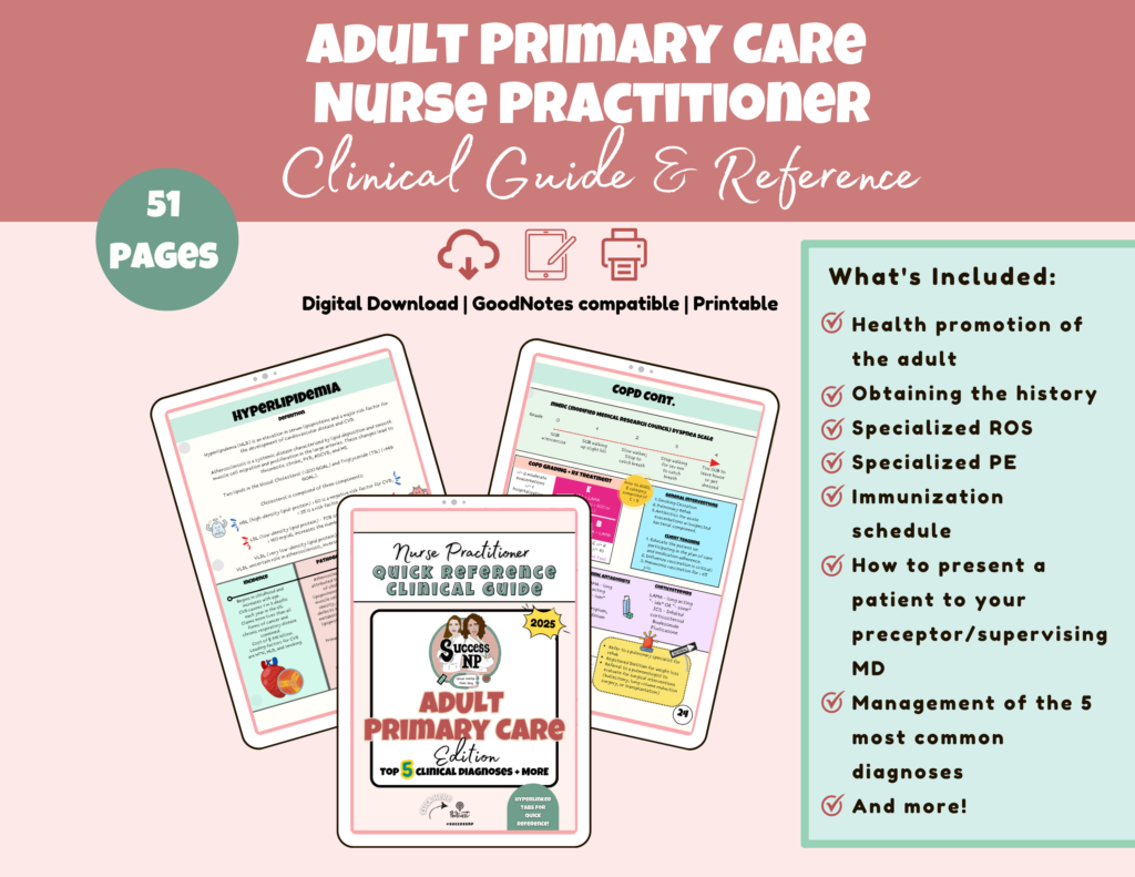 Adult/Geriatric Nurse Practitioner Quick Clinical Guide & Study ...