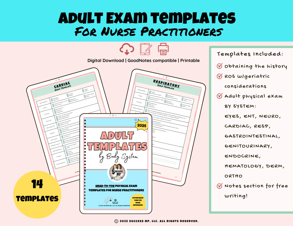 Comprehensive NP Templates: HPI, ROS & Physical Exam by Body System ...