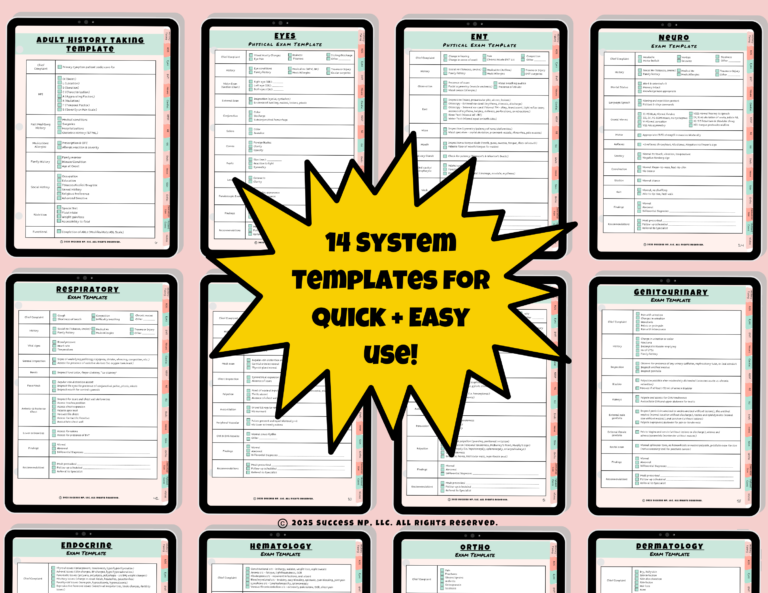 Comprehensive NP Templates: HPI, ROS & Physical Exam by Body System ...