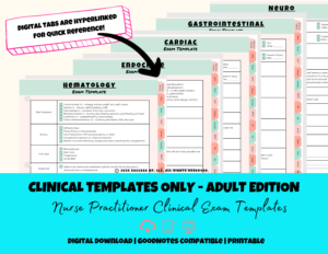 Comprehensive NP Templates: HPI, ROS & Physical Exam by Body System ...